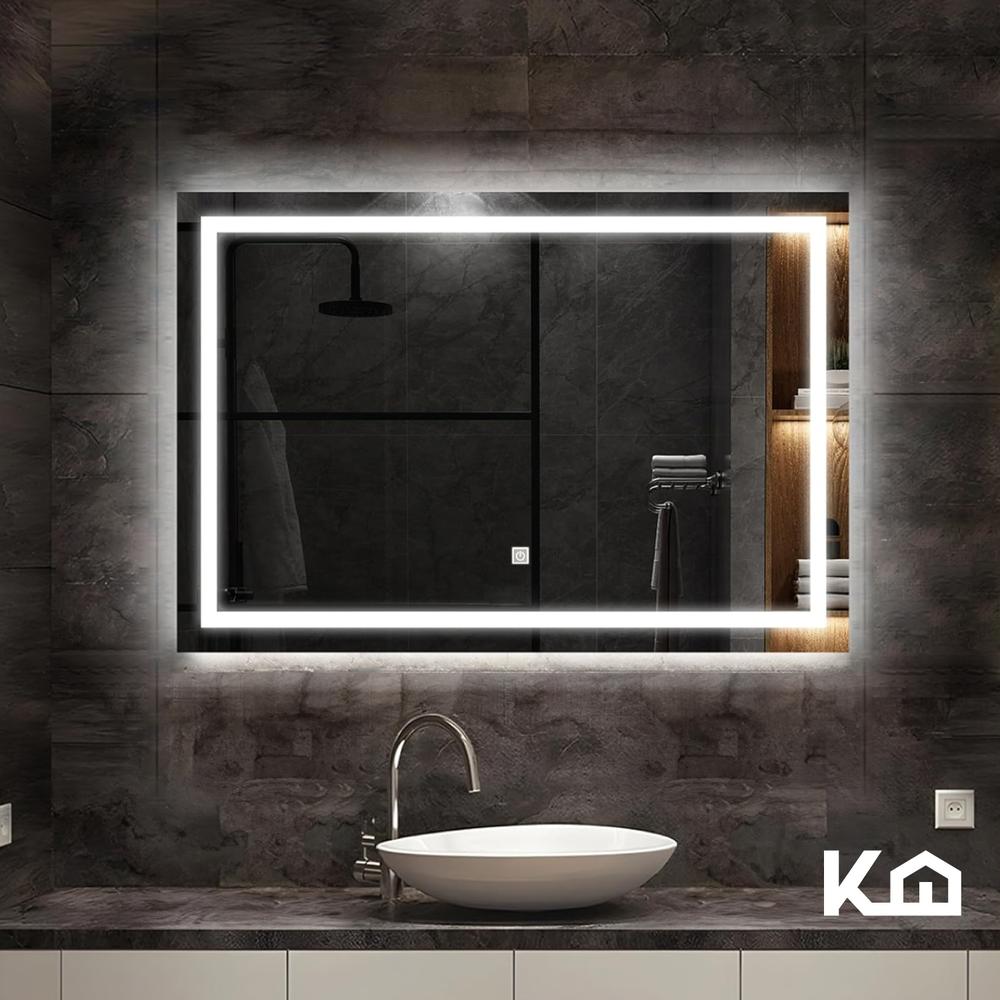 Espejo Con Luz Led Rectangular Encendido Touch Baño Pared – Somos Reyes