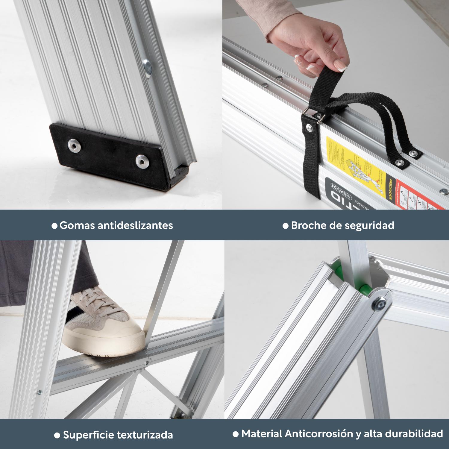 Escalera Plegable Aluminio 5 Escalones Fold A Step Portátil - Somos Reyes