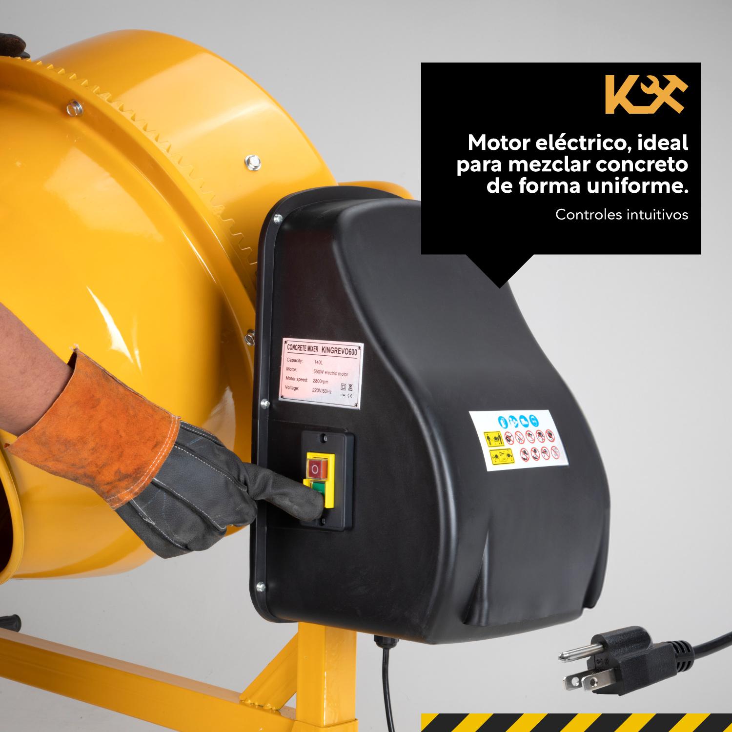 Revolvedora Eléctrica De Concreto Cemento 140L 1HP 1/2 Saco - Somos Reyes