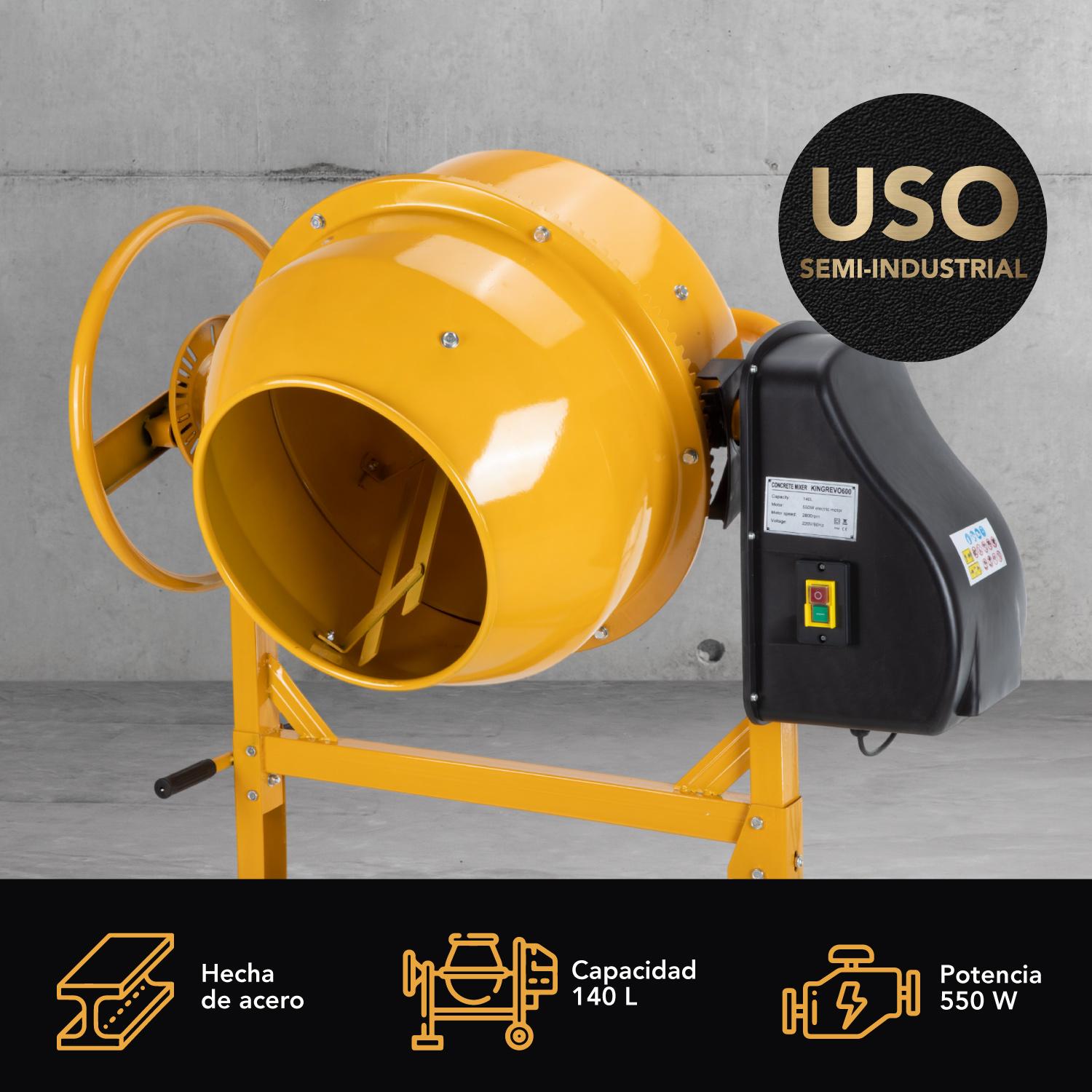 Revolvedora Eléctrica De Concreto Cemento 140L 1HP 1/2 Saco - Somos Reyes