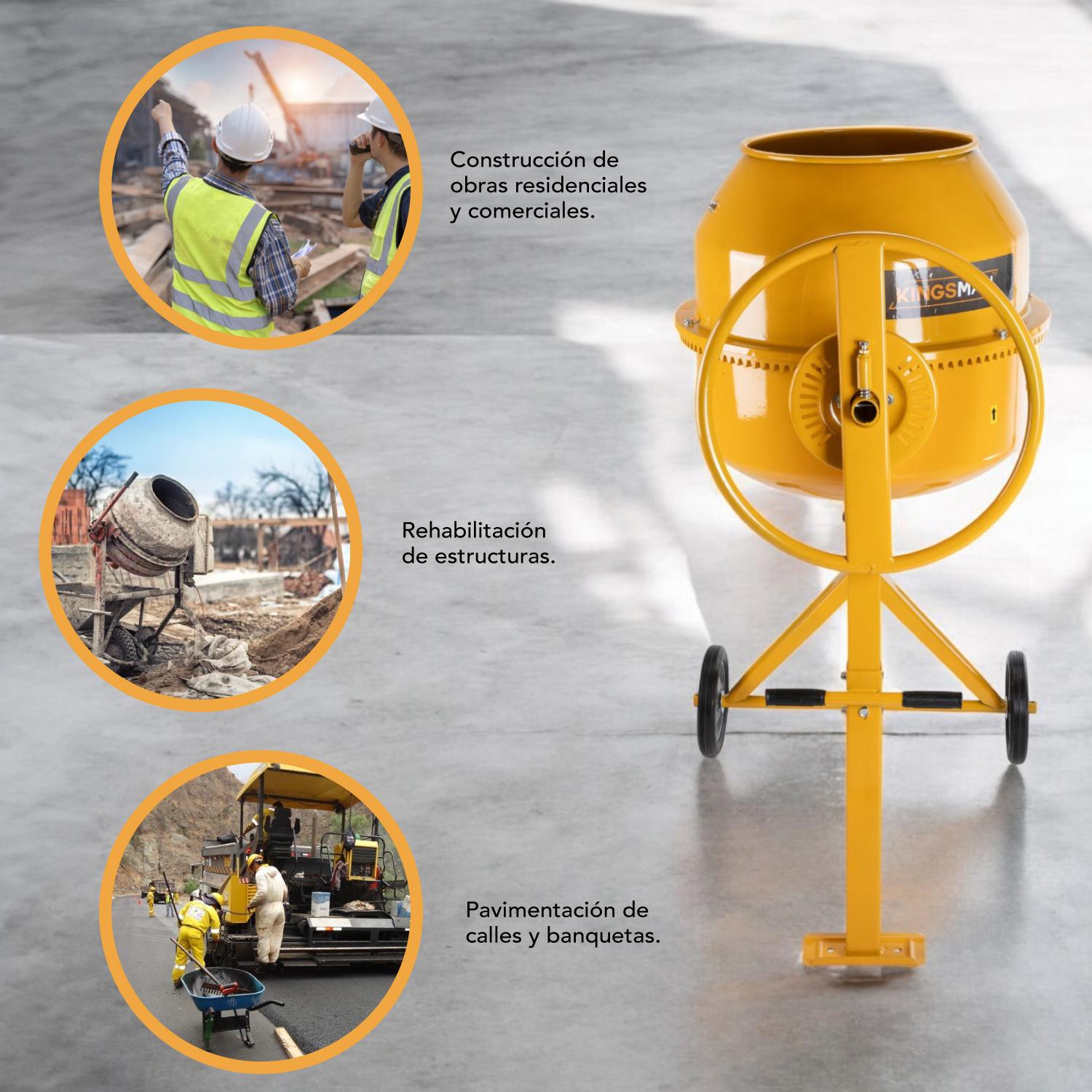 Revolvedora Eléctrica De Concreto Cemento 140L 1HP 1/2 Saco - Somos Reyes