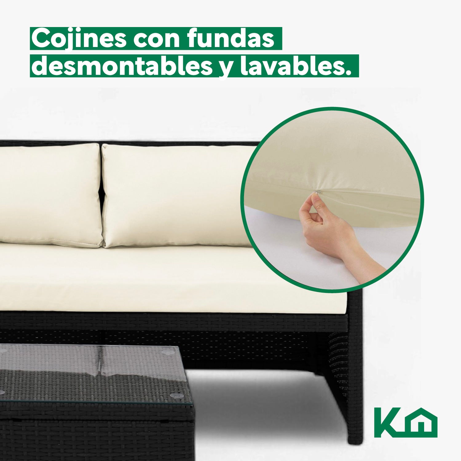 Sala Exterior Esquinera Derecha Jardín Ratan - Somos Reyes